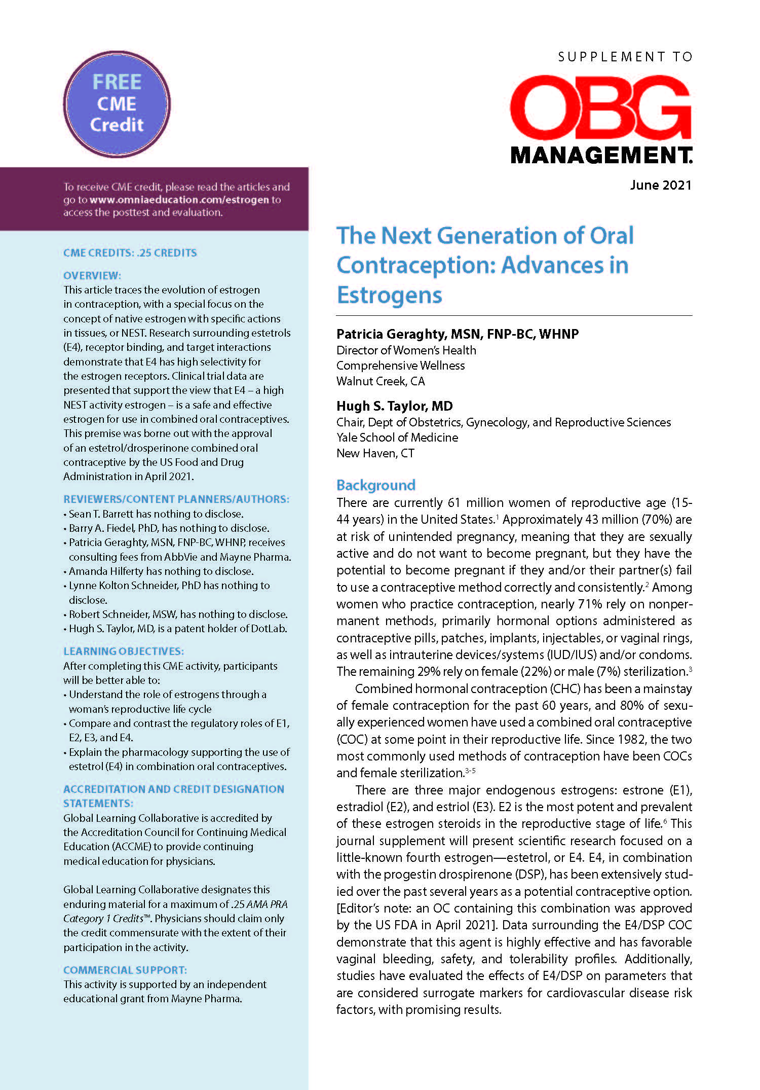 The Next Generation of Oral Contraception: Advances in Estrogens ...